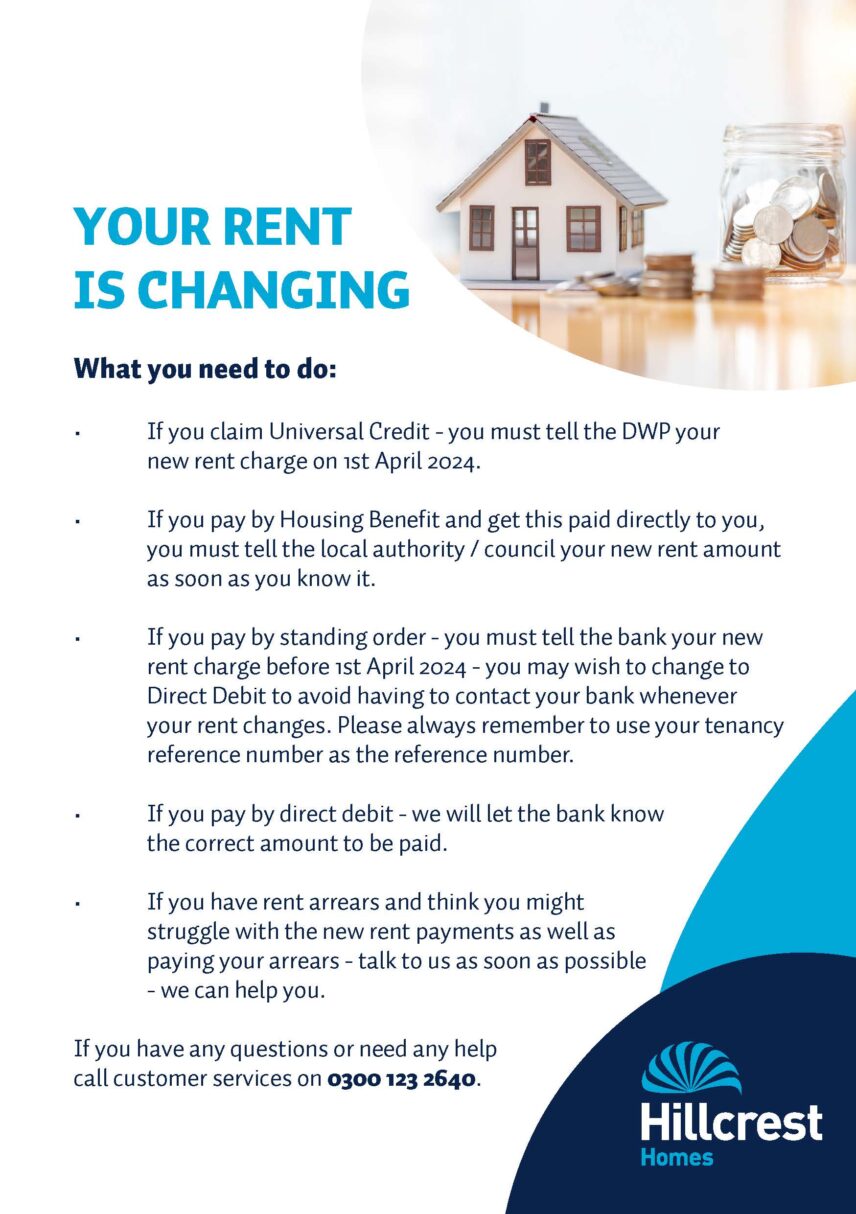 Your rent is changing on 1 April - Hillcrest
