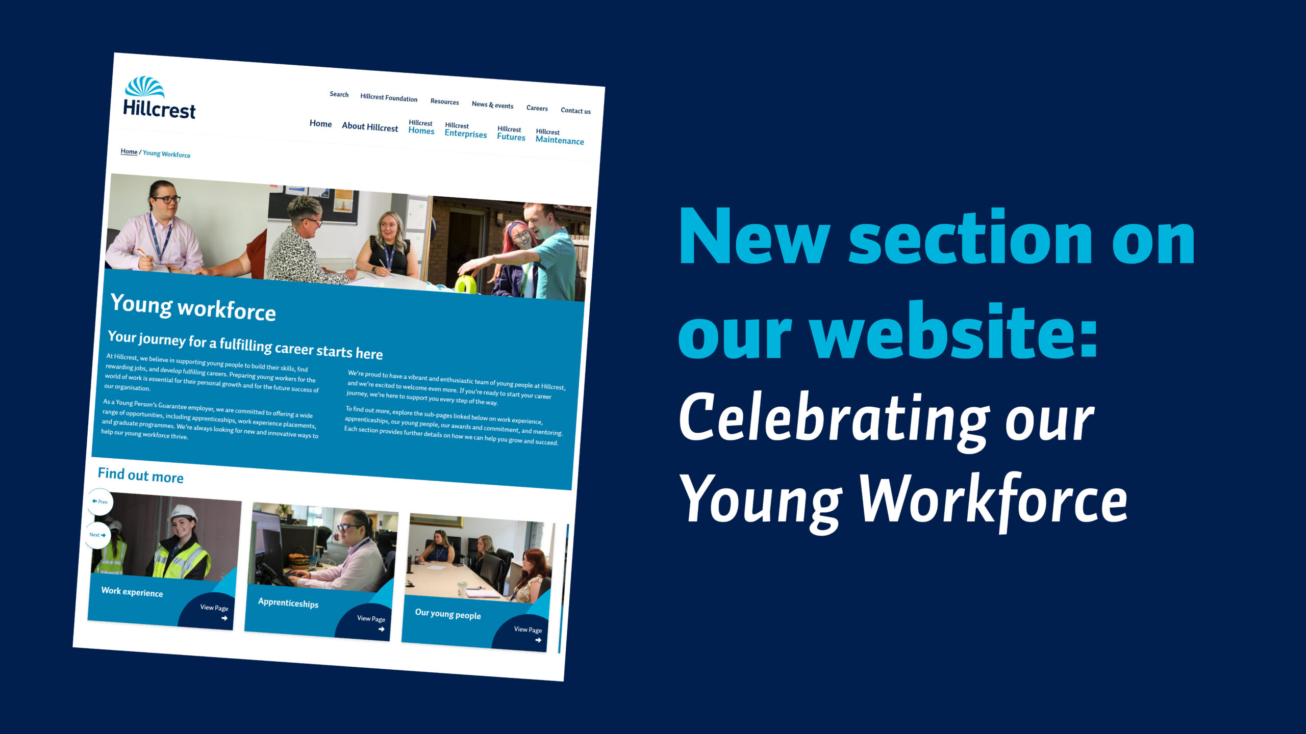 New section on our website: Celebrating our Young Workforce - Hillcrest