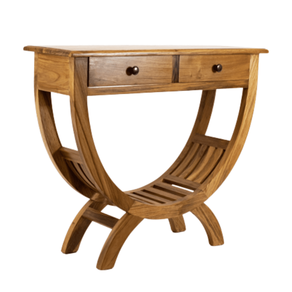 Two Drawer Teak Wall Table | Scottish Antique & Arts Centre