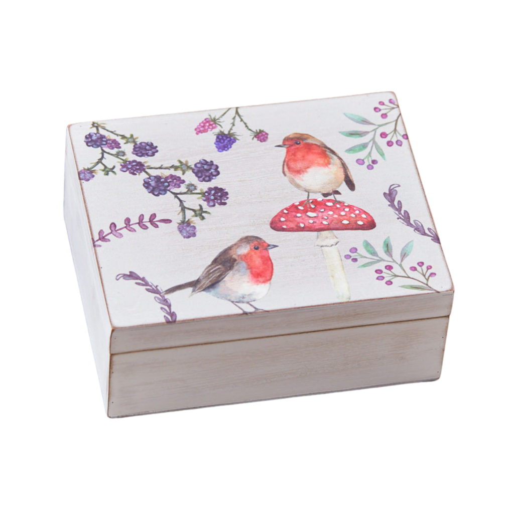 Wooden Trinket Box - Robin Design | Scottish Antique & Arts Centre