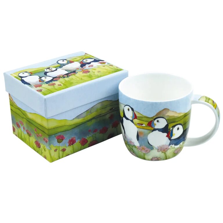 Sea Thrift Puffins Bone China Mug by Emma Ball | Scottish Antique ...