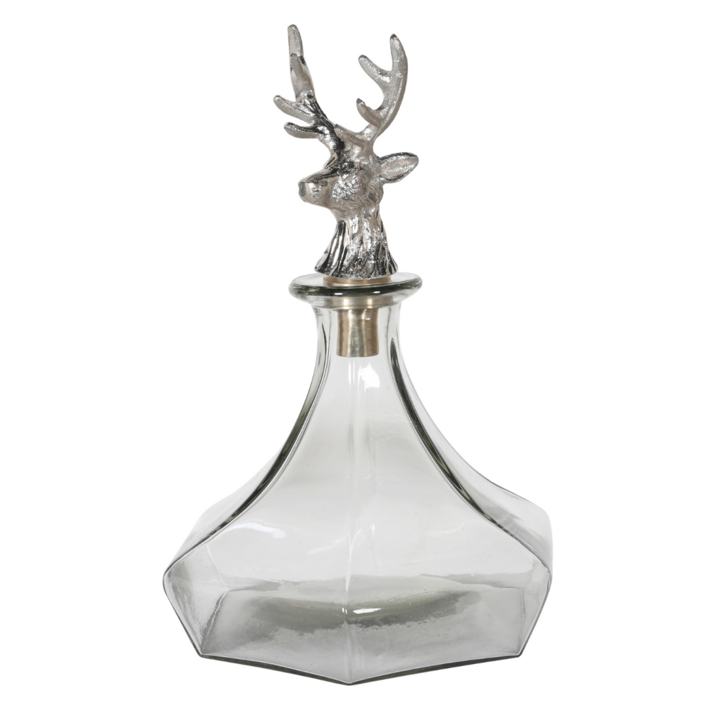 Glass Decanter With Stag Head Stopper | Scottish Antique & Arts Centre