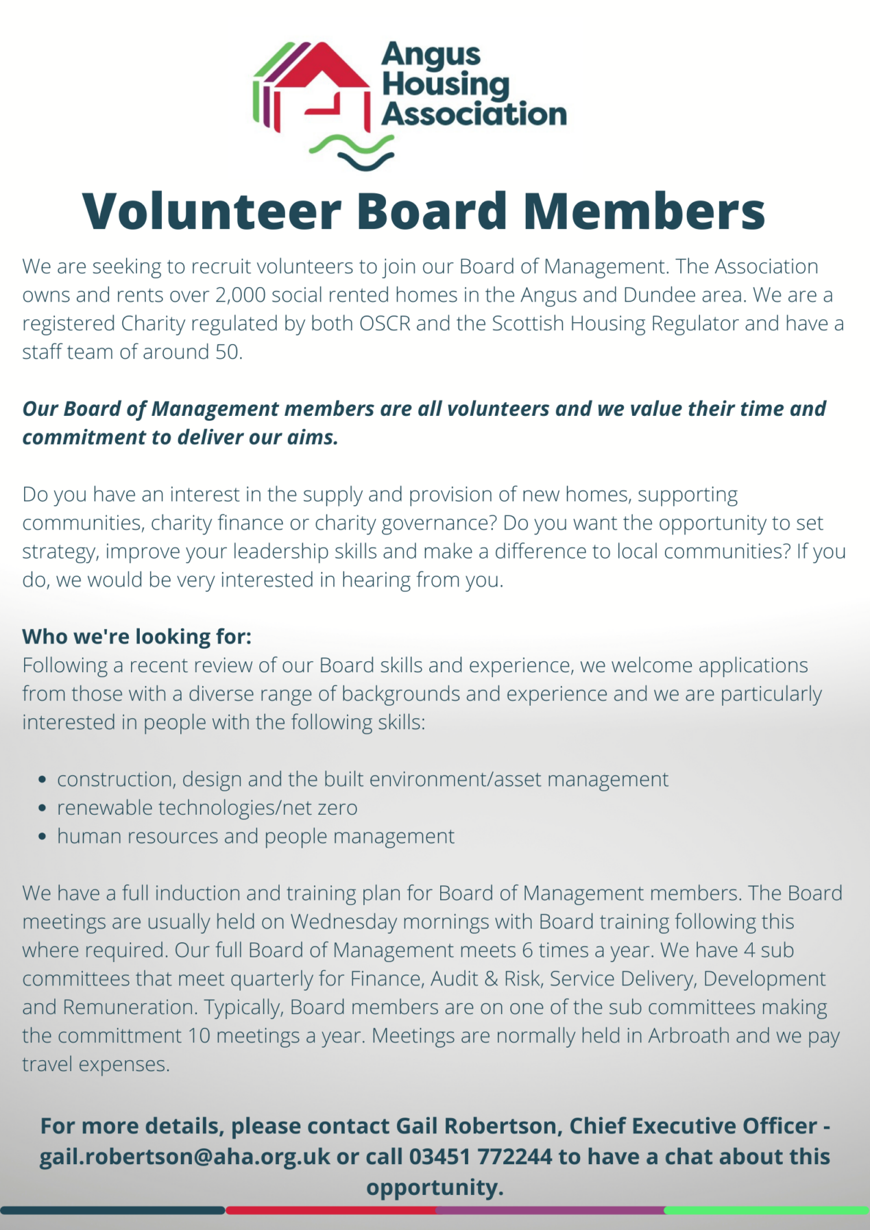 Volunteer Board Members - Angus Housing Association