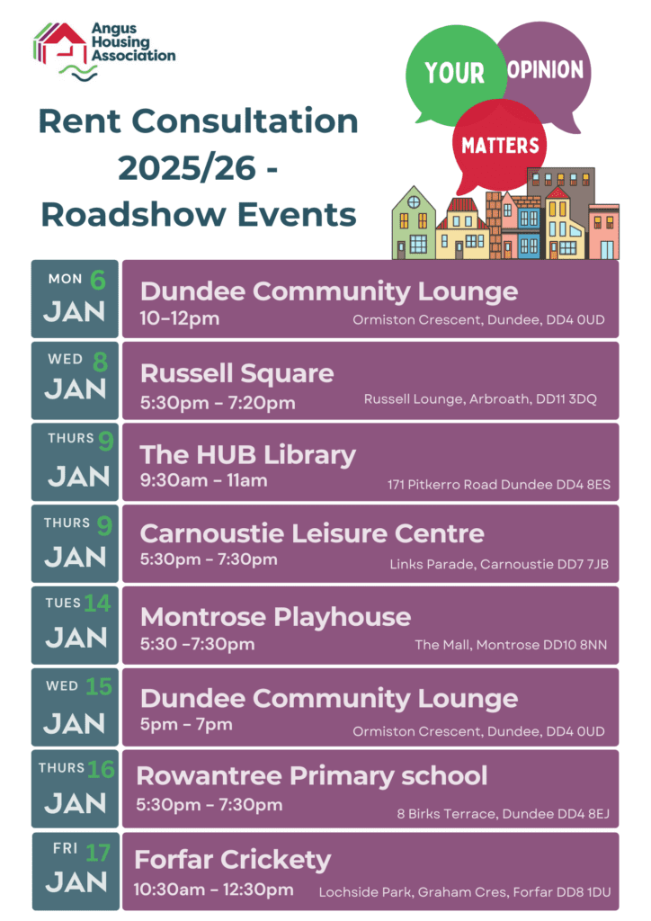 Rent Consultation Road Show Events - January 2025 - Angus Housing ...