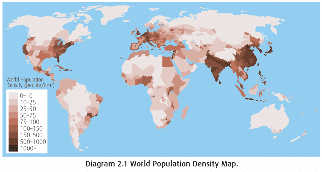 Population: Global Population Distribution - Bright Red Digital Zone