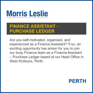 Finance Assistant - Perth - Morris Leslie