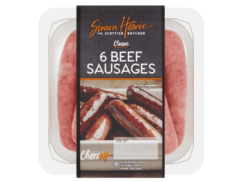 6 Beef Sausages 200g Simon Howie