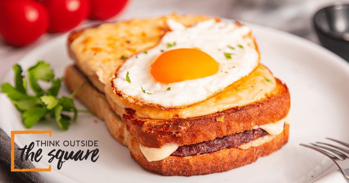 Square Sausage Croque Madame | Simon Howie Recipes