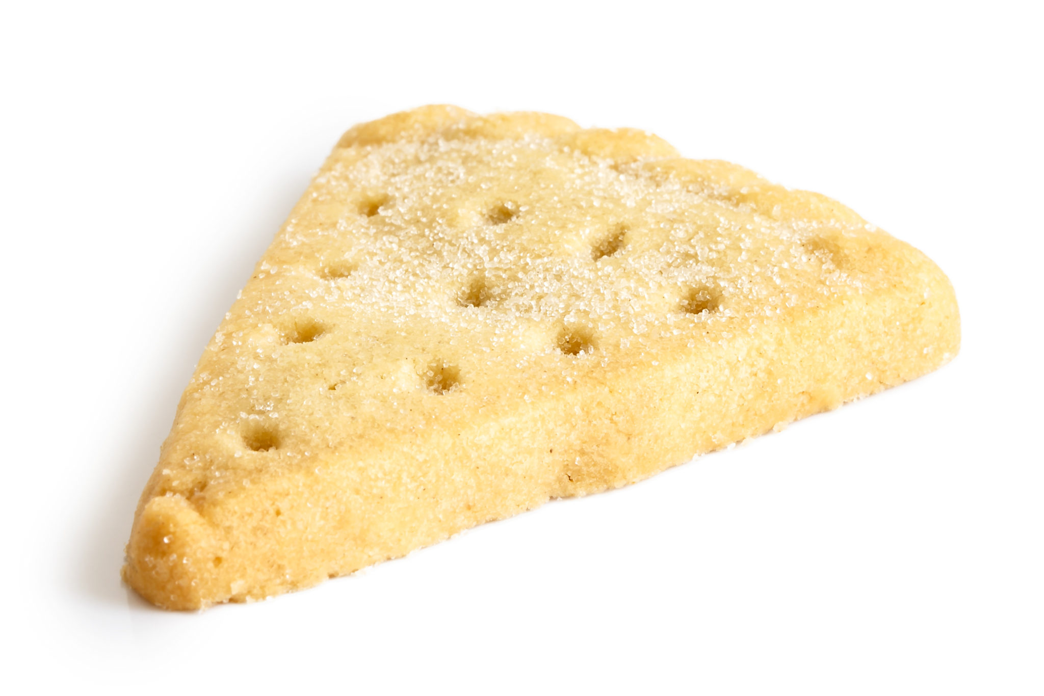 Traditional shortbread triangle biscuit isolated on white in ...